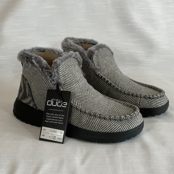 Shoes | Hey Dude Denny Herringbone Grey | Poshmark
